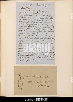 Tick(nor, William D.), ALS to. Mar. 30, 1854 Stock Photo - Alamy