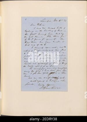 Ticknor, (William D.), ALS to. Nov. 11, 1853 Stock Photo - Alamy