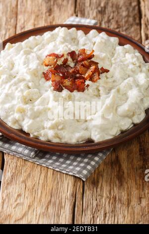 Traditional Slovak food bryndzove halusky in the shape of Slovak ...
