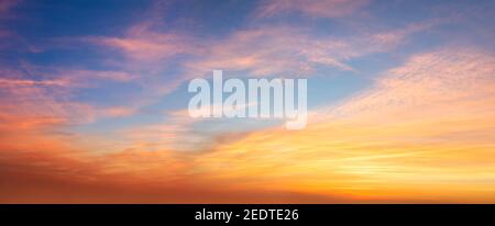Real amazing panoramic sunrise sundown sunset sky with gentle colorful ...