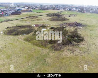 Bell Pits. Surface remains show evidence of early coal mining seen in ...