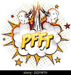 PFFT text on comic cloud explosion isolated on white background ...
