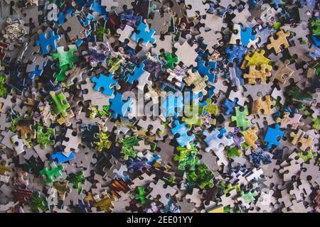 Stack of Jigsaw Puzzle Pieces Stock Photo - Alamy