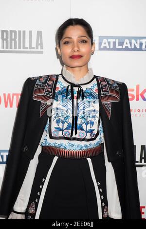 Frieda Pinto arrives at Sky Atlantic's Guerilla UK premiere at the ...