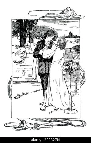 Illustration for Tennyson’s Gardener’s Daughter poem by Fred H Ball of ...