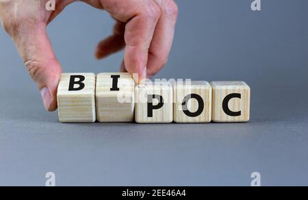 BIPOC or POC symbol. Words BIPOC, black, indigenous and people of color ...