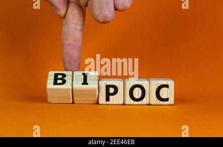 BIPOC or POC symbol. Words BIPOC, black, indigenous and people of color ...