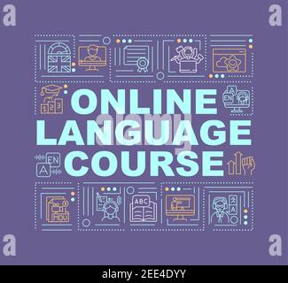 Language school word concepts banner. Educational program. Foreign ...