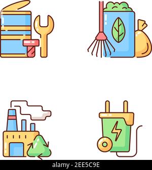 Environmental concern linear icons set Stock Vector Image & Art - Alamy