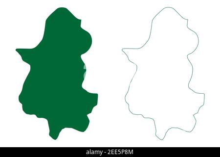 Tirap district (Arunachal Pradesh State, Republic of India) map vector ...