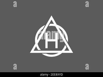 White grey of i initial letter in triangle circle frame design Stock ...