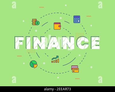 accounting typography word art money bank credit card pie chart ...