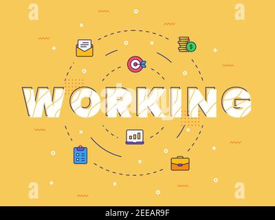 employee typography calligraphy word art with filled color style vector ...