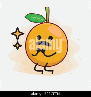 Vector Illustration of African Mangosteen Character with cute face ...