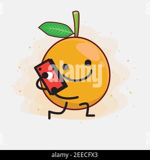 Vector Illustration of African Mangosteen Character with cute face ...