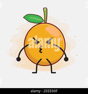 Vector Illustration of African Mangosteen Character with cute face ...