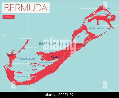 Bermuda Political Map Stock Vector Image & Art - Alamy