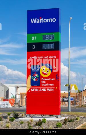 Fuel price board in a gasoline station of Manaseer Oil & Gas company ...