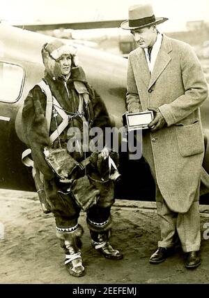 RUTH NICHOLS (1901-1960) American aviation pioneer on 14 February 1932 ...