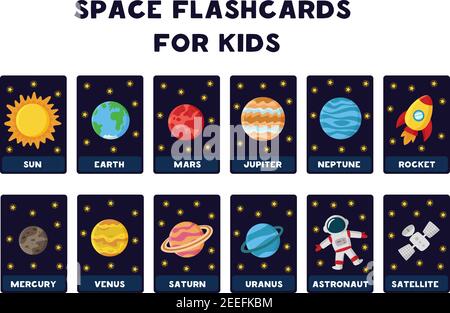 Venus planet flashcard for kids. Space learning theme educational ...