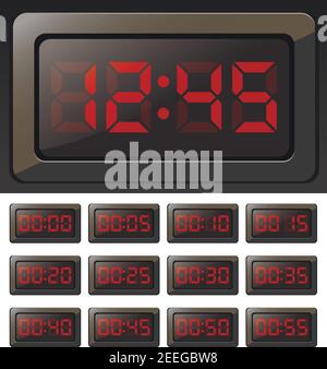 Red sports stopwatch with second and minute hands. Tool for measuring ...