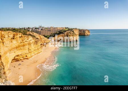 Beautiful Vale de Centeanes Beach, landscapes of Algarve, Portugal ...