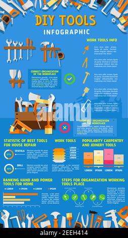 Work tools infographics vector design. House repair and construction ...