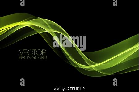 An abstract dark background with neon green light design and editable ...