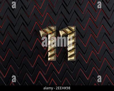 11 gold number eleven 3d illustration render Stock Photo - Alamy