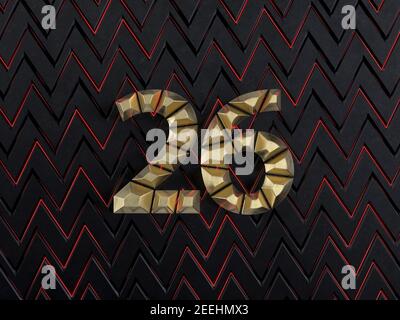 Number 26 twenty six made of golden inflatable balloons isolated on ...