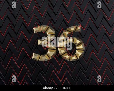 thirty-six gold number 3d illustration render Stock Photo - Alamy
