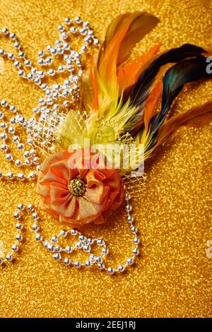 Mardi Gras colourful holiday greeting card background with festival ...