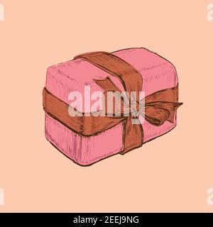 Gift Box. Hand drawn vector gift boxes set. Gift box sketch drawing ...