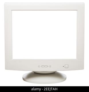 Obsolete CRT computer monitor isolated on white background Stock Photo ...