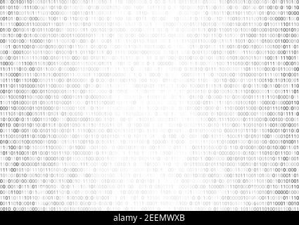 Gradient fall off binary code screen listing table cypher, white, vector background Stock Vector ...