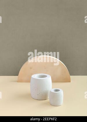 a cup of coffee stands on a stone on the bank of the river; autumn is ...