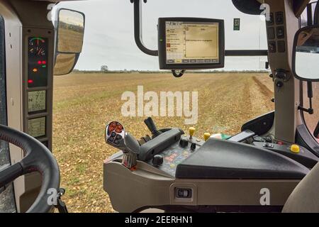 Control panel of modern tractor Stock Photo - Alamy