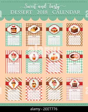 Pastry and bakery shop cakes and desserts vector design of sweet food ...