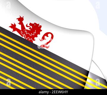 3D illustration flag of North Brabant is a region of Netherlands ...