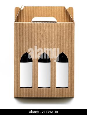 Corrugated cardboard beer bottle packaging with dividers. Sustainable ...