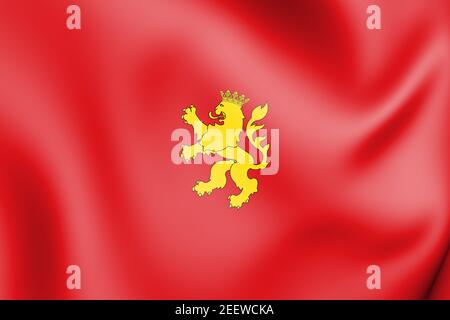 3D Flag of Zaragoza, Spain. 3D Illustration Stock Photo - Alamy