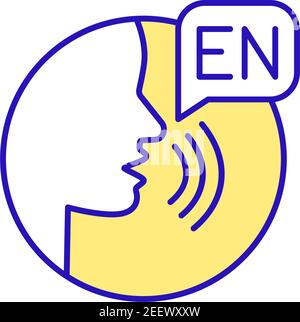 Foreign language skills color icon. Language proficiency level ...