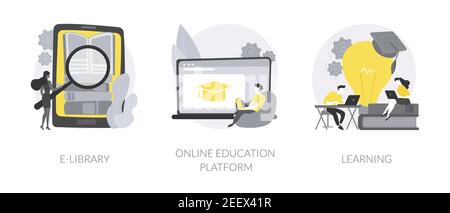 Elearning courses abstract concept vector illustrations Stock Vector ...