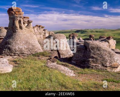 jerusalem rocks above the prairie near sweetgrass, montana Stock Photo ...