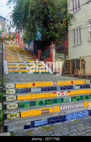 Selaron stairs in Rio de Janeiro Stock Photo - Alamy
