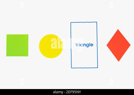 Close-up of four different geometric shapes Stock Photo - Alamy