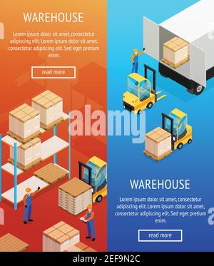 Forklift unloading pallet from cargo container or refrigerated truck to ...