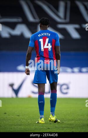 Jean-Philippe Mateta of Crystal Palace celebrates a win during the ...