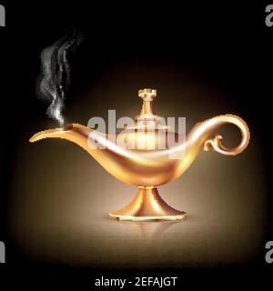 Aladdin lamp smoke composition with realistic cumbersome image of ...