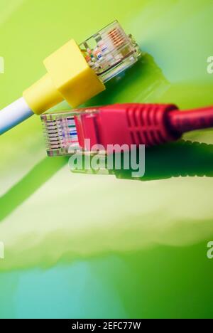 Close up of a network connection plugs Stock Photo - Alamy